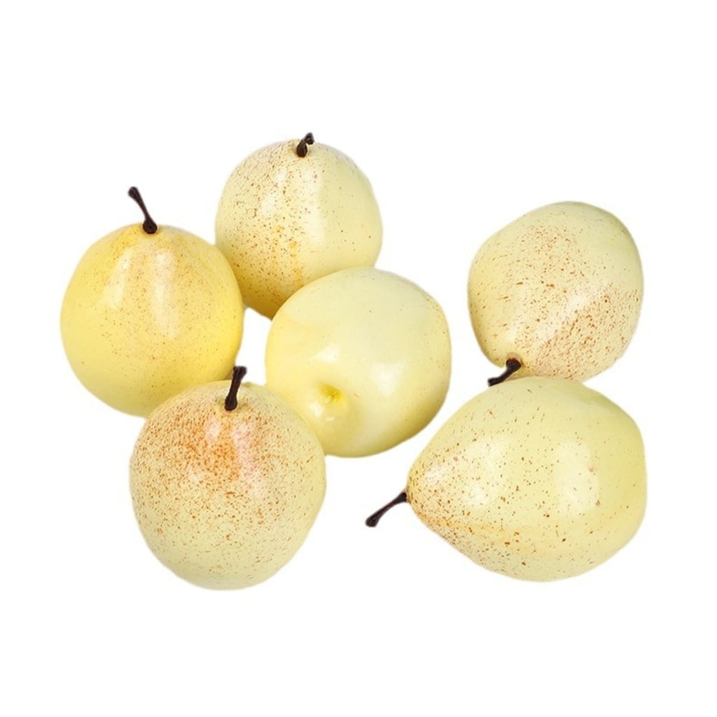 Aurgiarme 6Pcs Artificial Pears Realistic Foams Fruit Simulation Pears ...