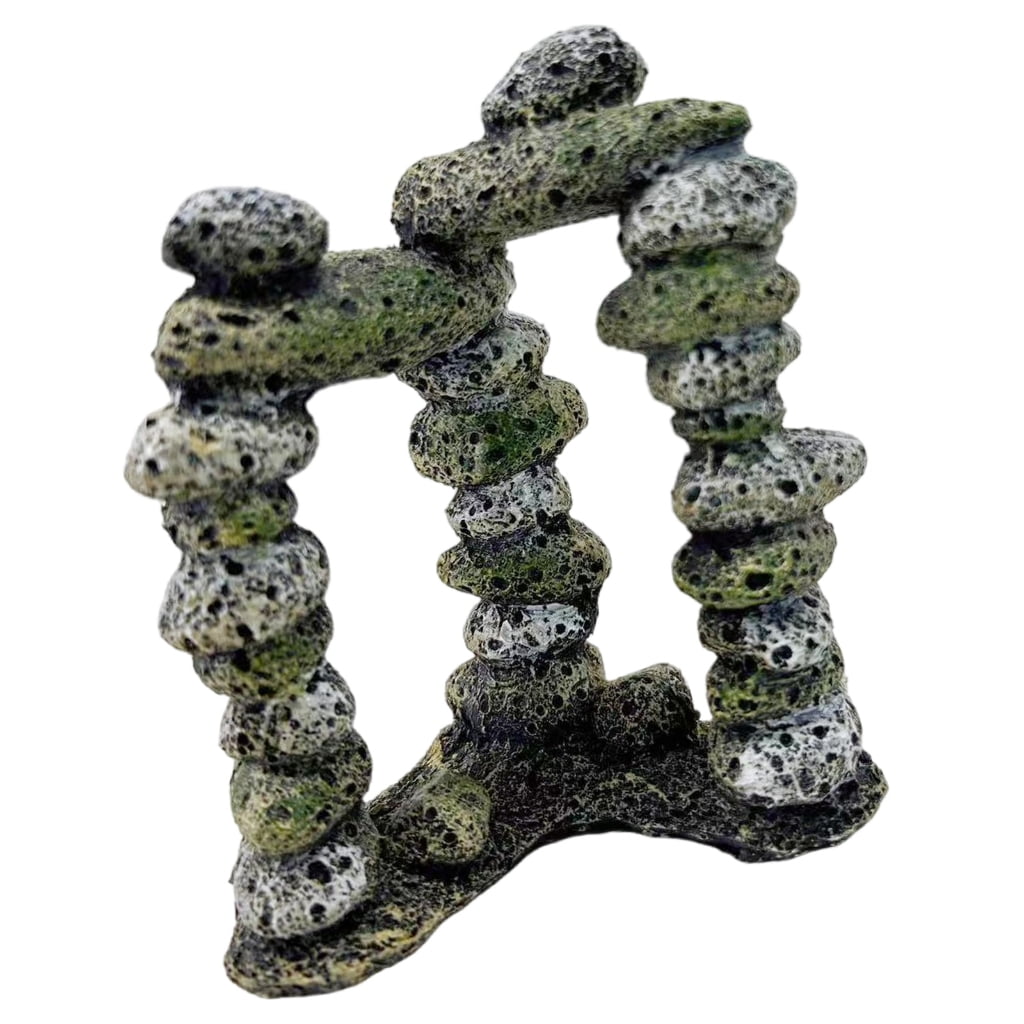 Aurgiarme Aquariums Resin Stacked Stone Cave Statue Figure Fishtanks ...