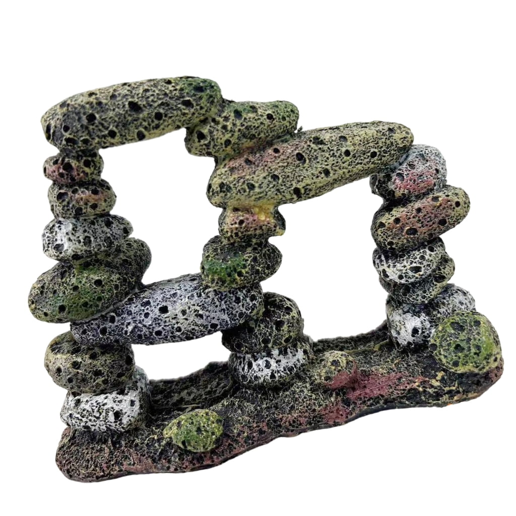 Aurgiarme Aquariums Resin Stacked Stone Cave Statue Figure Fishtanks ...