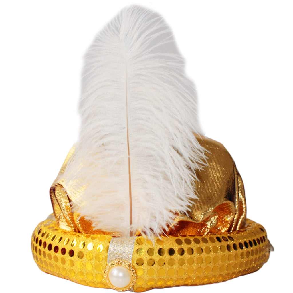 Aurgiarme Arab India Pleated Turban for Head Wrap Halloween for Aladdin ...