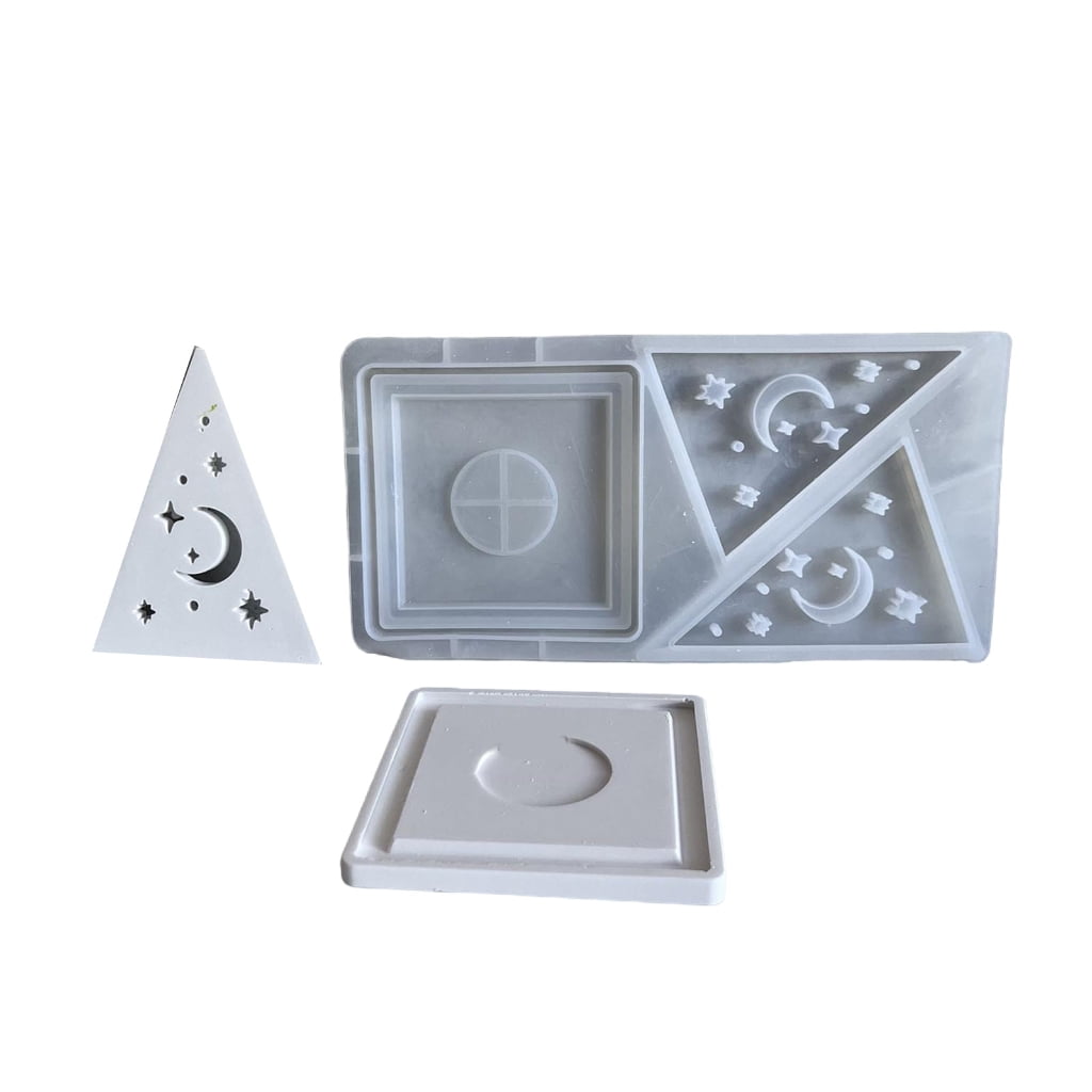 Aurgiarme Candle Base Gypsum Mould Silicone Candle Holder Mold Pyramid ...