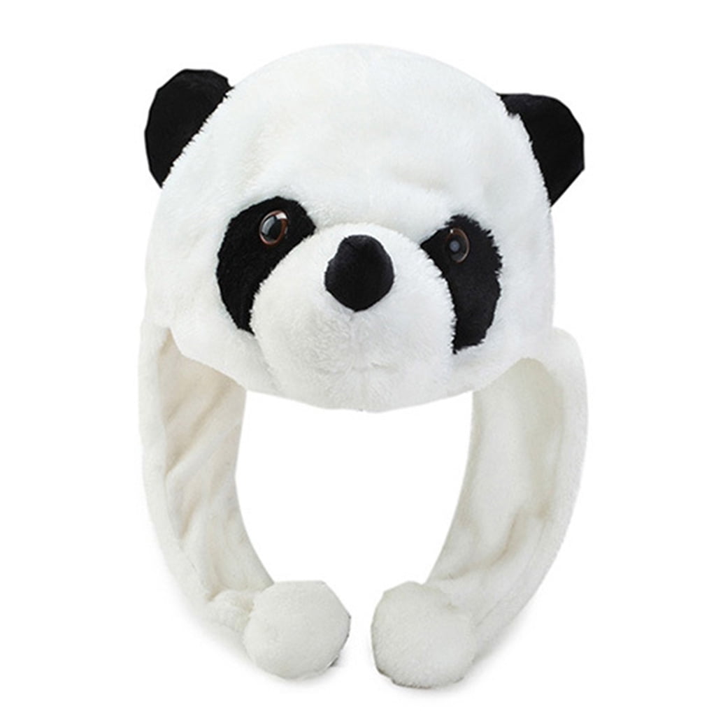 Aurgiarme Cartoon Plush Panda Animal Beanie Hat with Pom Pom Long ...