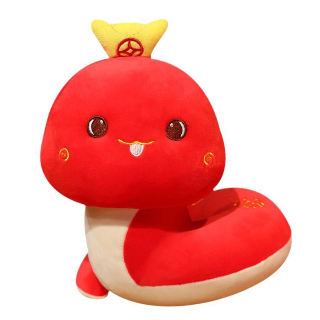 Aurgiarme Cartoon Snake Toy Chinese New Year Cartoon Plush Toy Snake ...