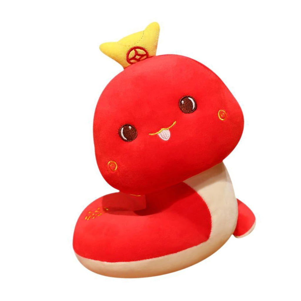 Aurgiarme Cartoon Snake Toy Chinese New Year Cartoon Plush Toy Snake ...