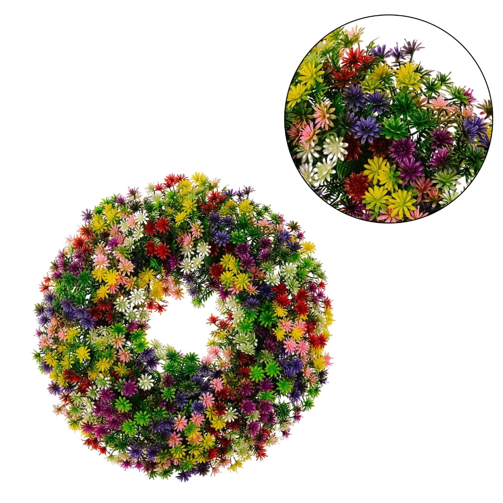 Aurgiarme Colorful Flower Wreath Artificial Wreath for Front Door ...