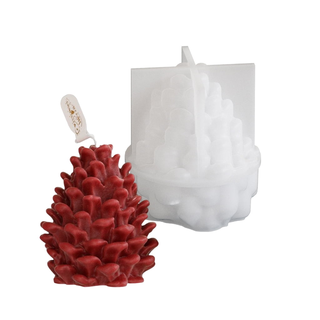 Aurgiarme Easy to Silicone Mold for Candle Making 3D Pinecone Shape Ornament Present for ...