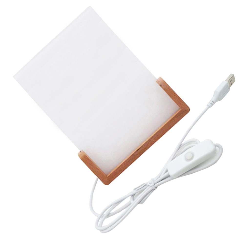 Aurgiarme Elegant Acrylic Photo Frame with LED Lighted Wood Base ...