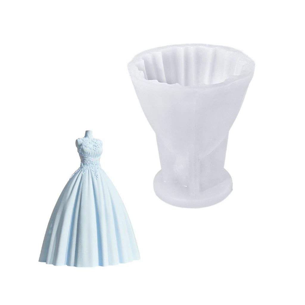 Aurgiarme Elegant Wedding Dress Candle Mold High Accuracy 3D Lace ...