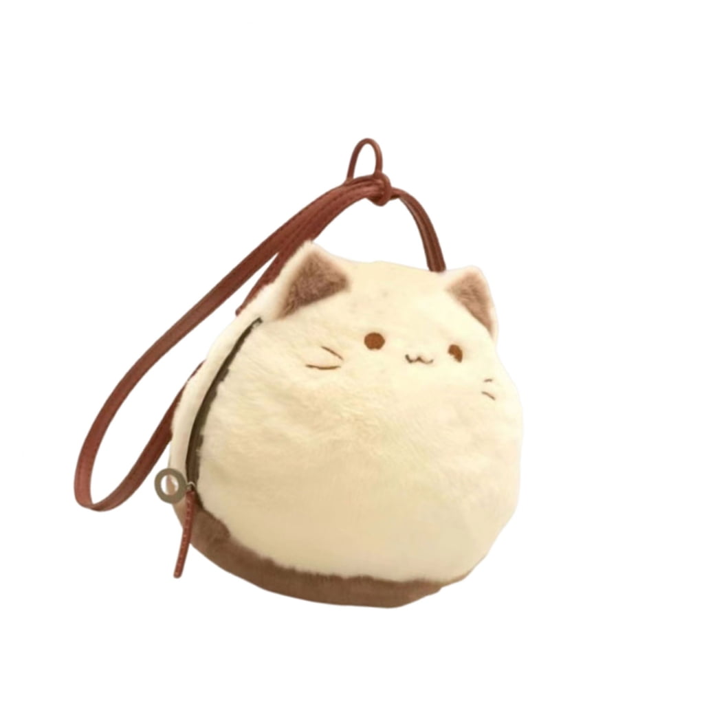 Aurgiarme Ergonomic Cats Shaped Plush Handbag Top Handle Bag Creative ...