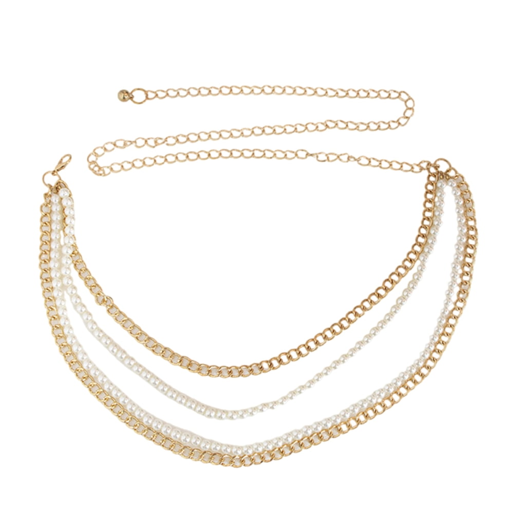Aurgiarme Luxurious Pearls Waist Chain for Female Belly Chain Belt ...