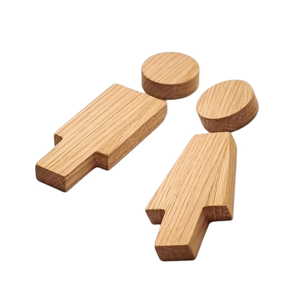 Aurgiarme Men and Women Wood Bathroom Sign Set for Indoor Public ...