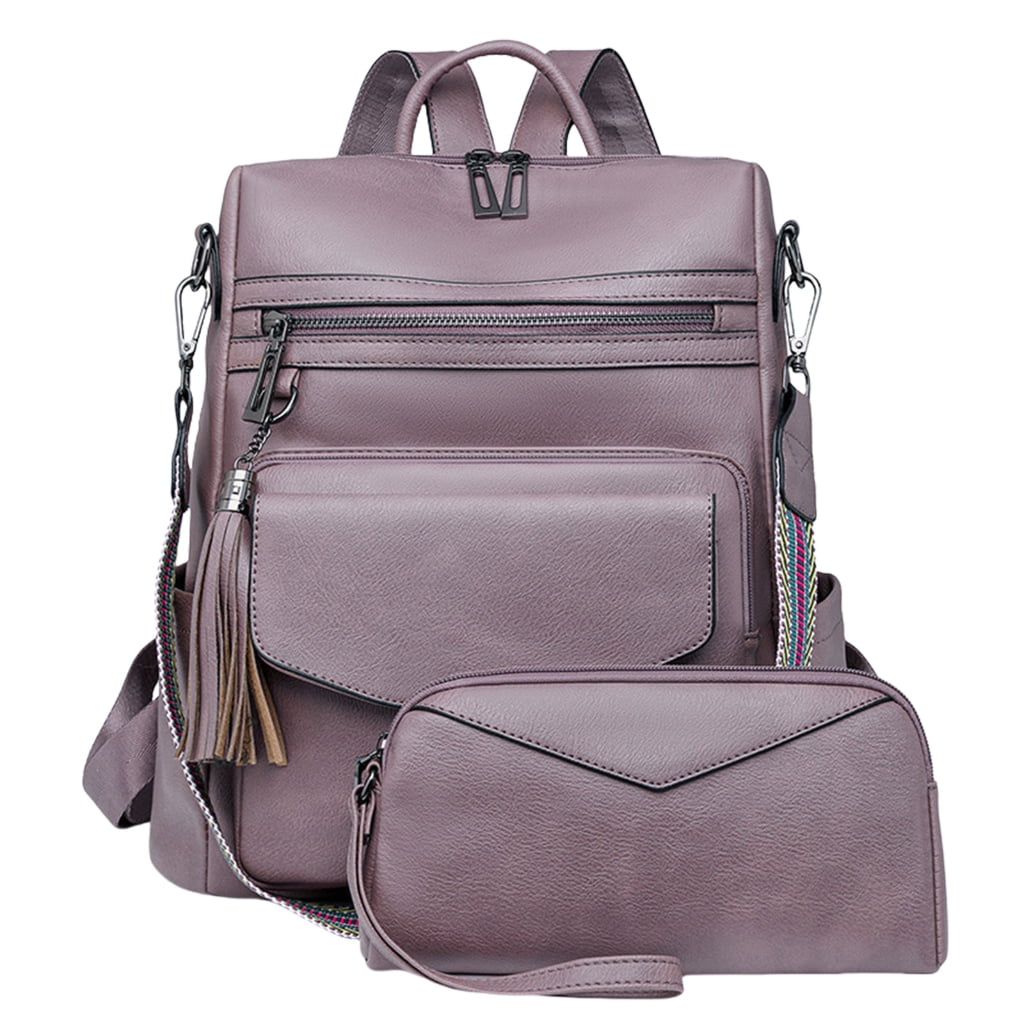 Aurgiarme PU Leather Backpack Shoulder Bag Large Capacity Daypacks ...