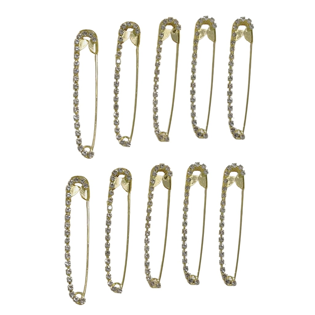 Aurgiarme Pack of 10 Unique Rhinestones Embellished Pins Unique Brooch ...