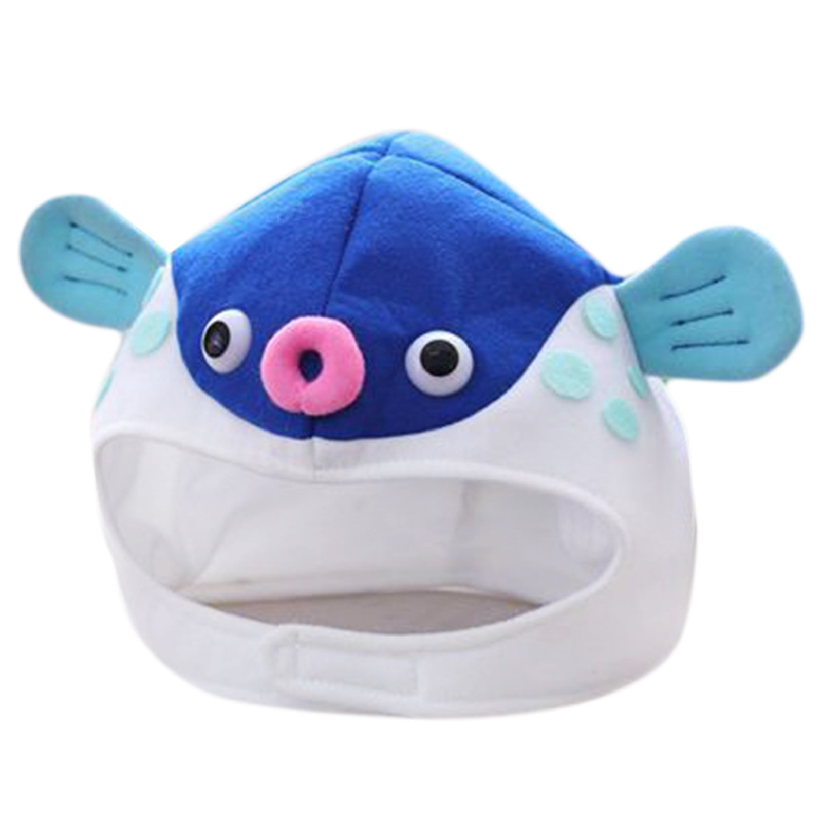 Aurgiarme Plush Puffer Fish Hat Earflap Full Headgear for Novelty Party ...