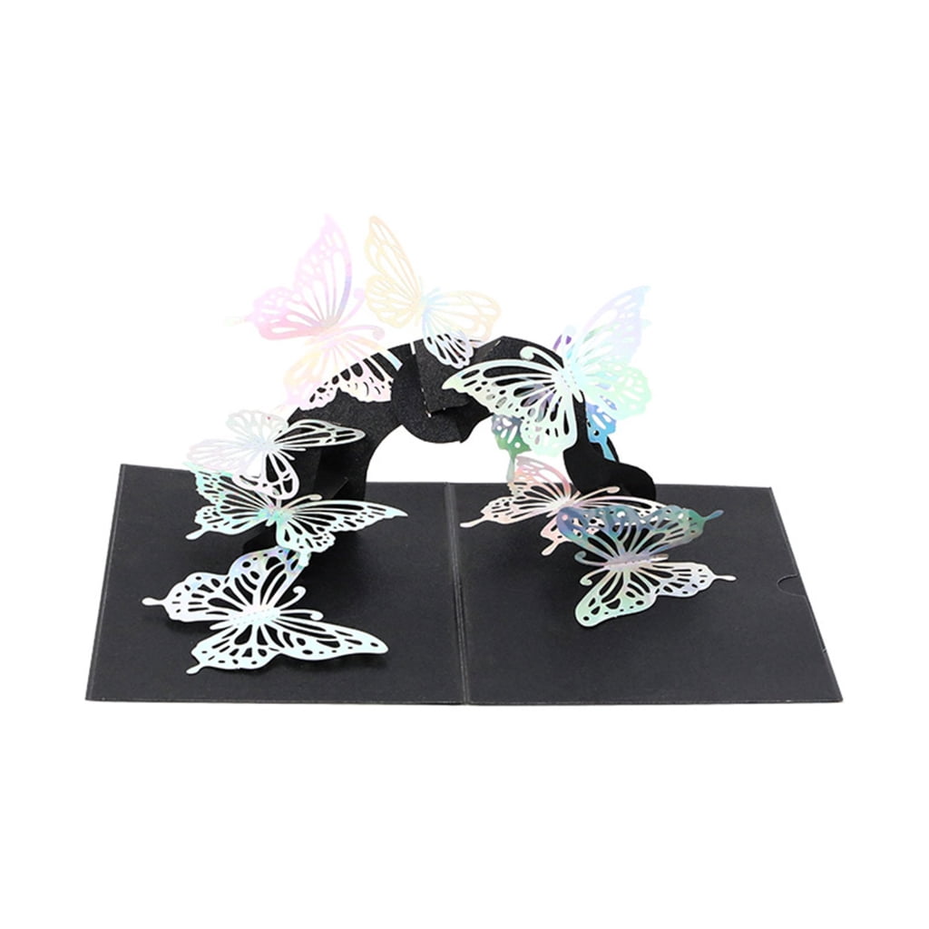 Aurgiarme Popup 3D Butterfly Greeting Card Party Invitation Card for ...