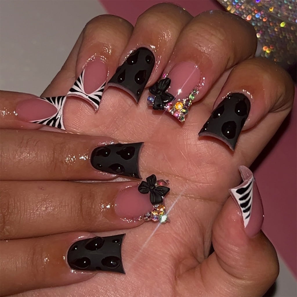 Duck Feet Nails With Rhinestones
