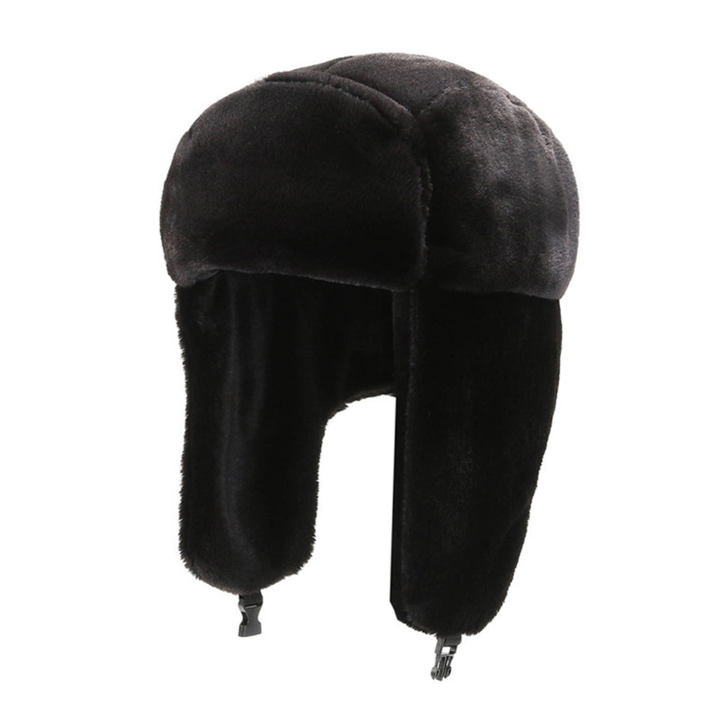 Aurgiarme Russian Hat Ushanka Plush Hat Caps Windproof Warm Earflap ...