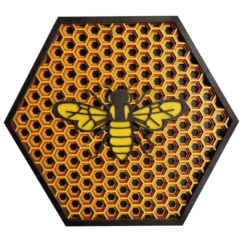 Aurgiarme Sign Bees Ornaments Emblems Wood Welcome Sign Festival ...