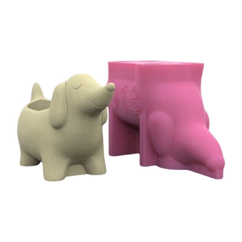Aurgiarme Silicone Flower Vase Mold Dachshund Dog Shape Flexible ...