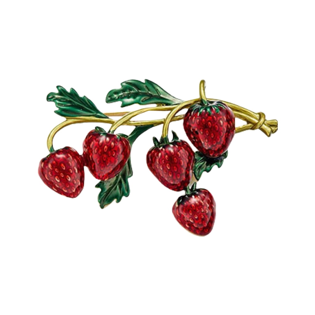 Aurgiarme Sophisticated Strawberry Lapel Pin in Sturdy Farbic Easy to ...