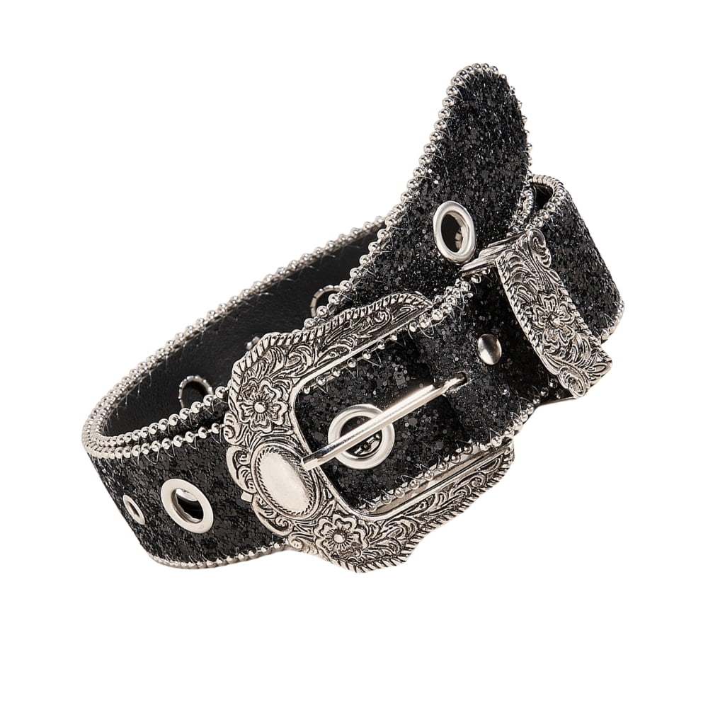 Aurgiarme Sparkling Glitters Powder Belt for Women Girl with Bead Trim ...