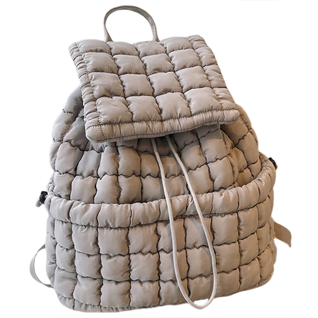 Aurgiarme Student School Backpack Drawstring Backpack Korean Styles Backpack Trend Quilted ...