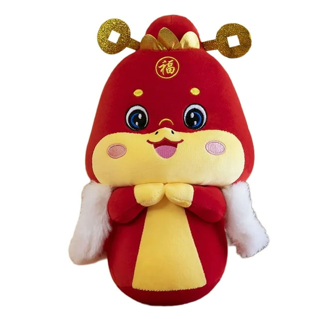 Aurgiarme Stuffed Animals 2025 Snake Chinese New Year Mascots Toy Soft Snake Figure 2025 Snake ...