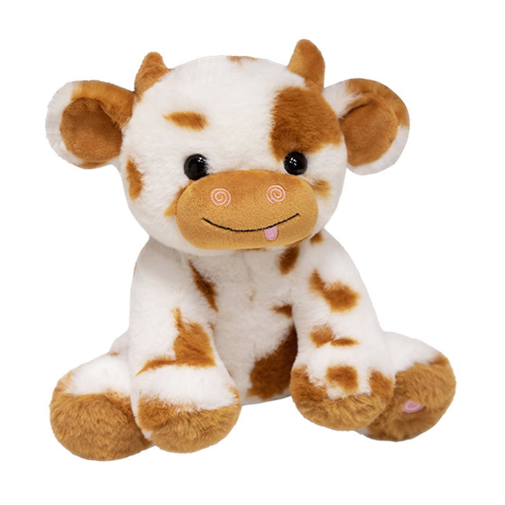 Aurgiarme Stuffed Cow Toy Cartoon Cow Figure Soft Toy Room Emotion ...