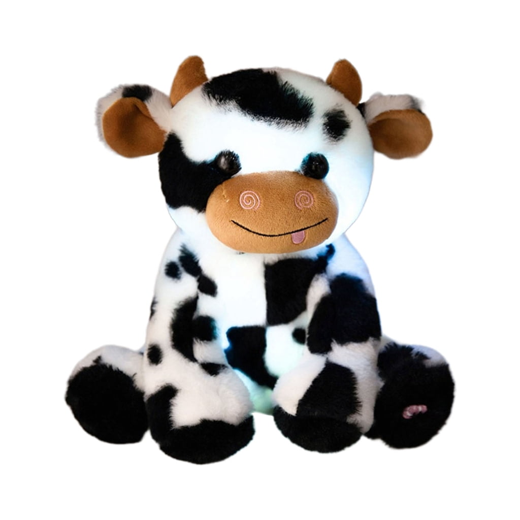 Aurgiarme Stuffed Cow Toy Cartoon Cow Figure Soft Toy Room Emotion ...