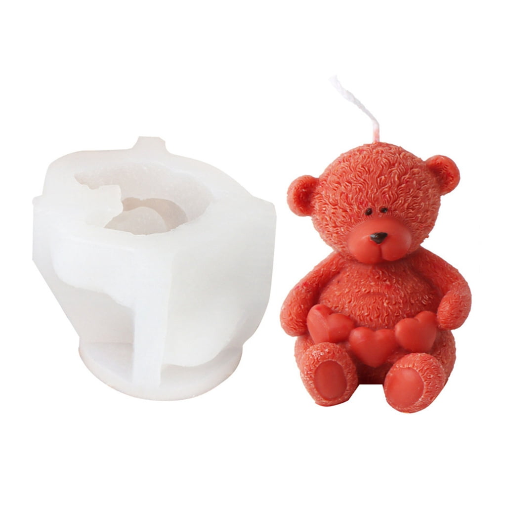 Aurgiarme Sturdy Silicone Bear Mould for Candle Crafting Easy Release ...