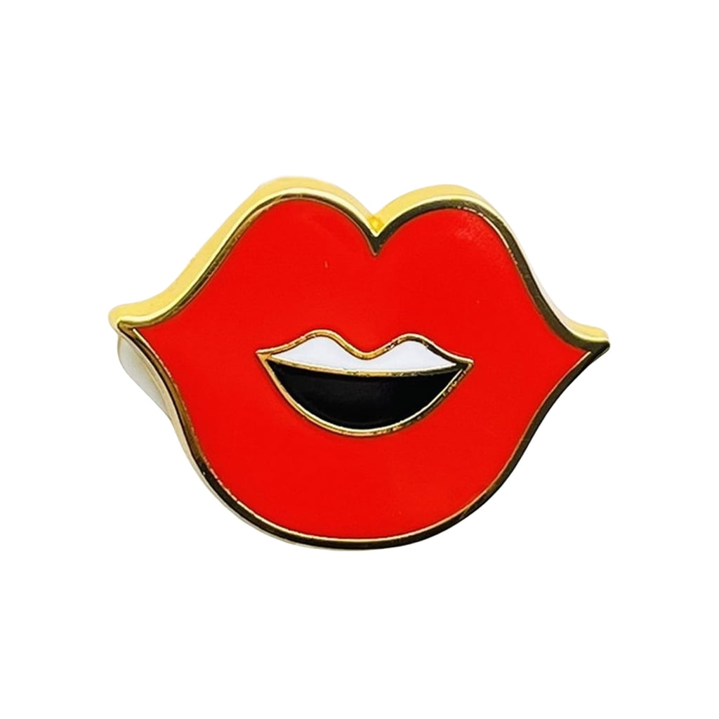 Aurgiarme Trendy Lip Brooch Colorful Metal Mouth Shaped Lapel Pin ...
