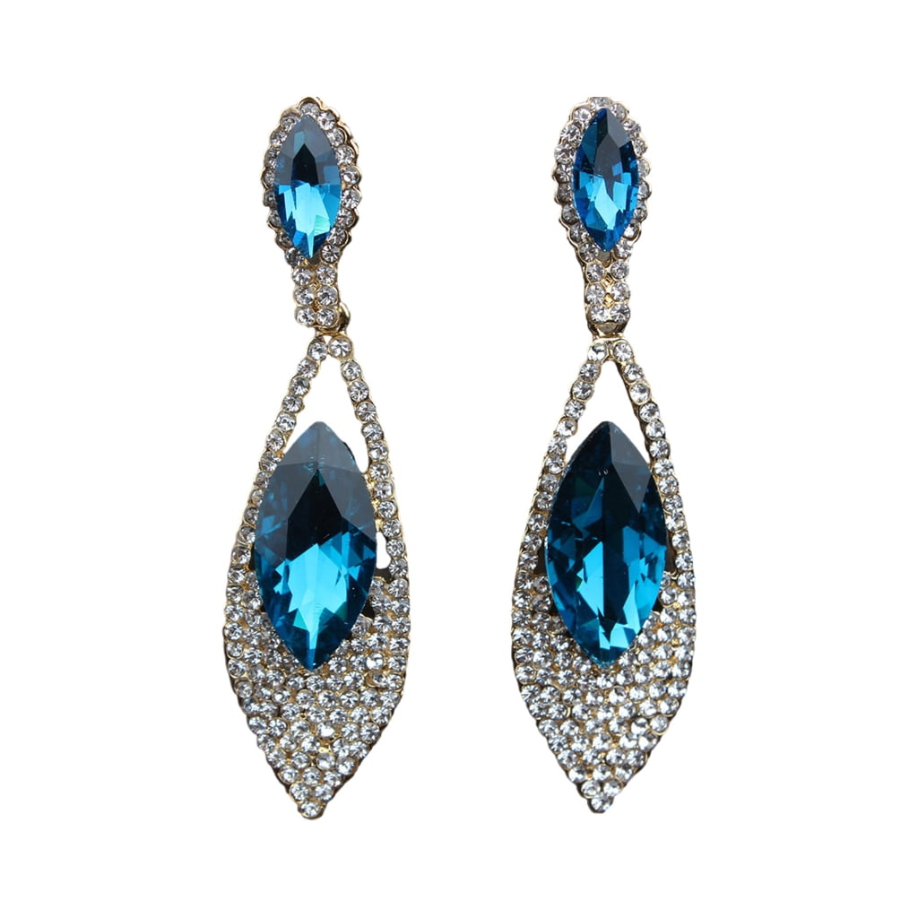 Aurgiarme Trendy Teardrop Crystal Earrings for Women Rhinestones ...