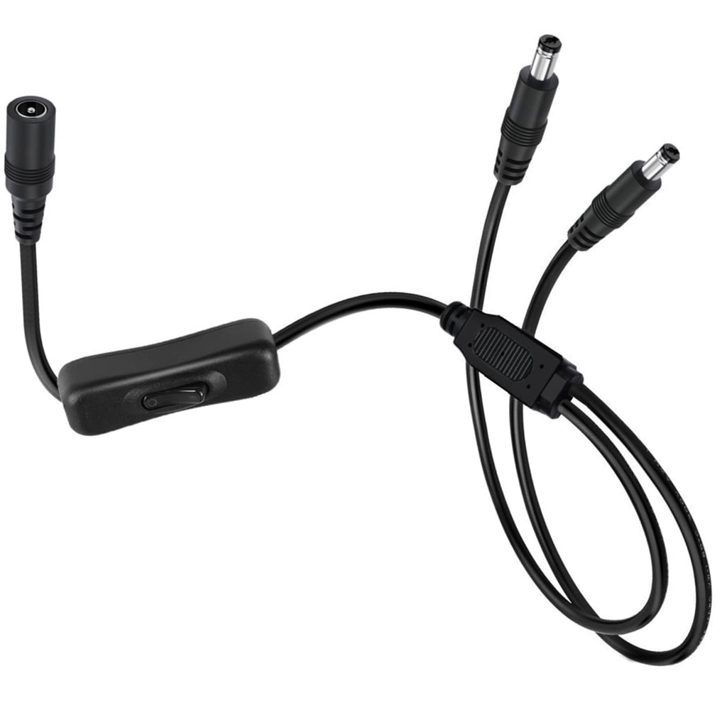 Aurgiarme Y-Type Splitter Power Cord with Switching Button 5.5mmx2.1mm ...