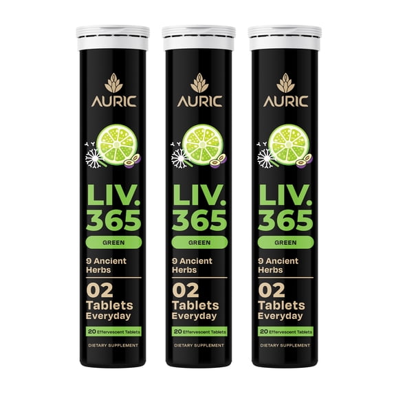 Auric Liv365 Liver Detox Supplement 60 Tablets | Lemon Flavour Advanced ...