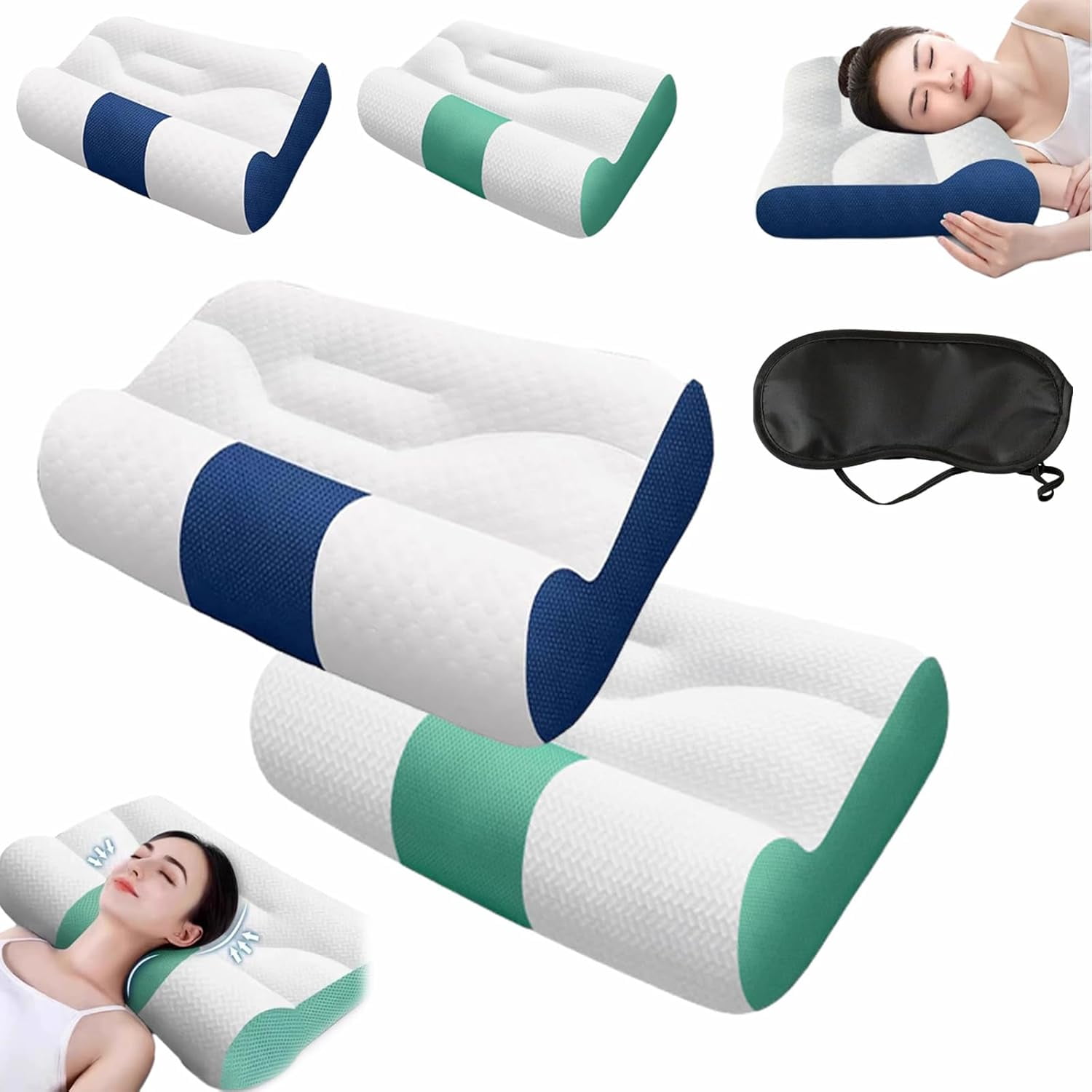 Auricz Pillow, Cervical Support Pillows for Sleeping, Cloud Nest Down ...