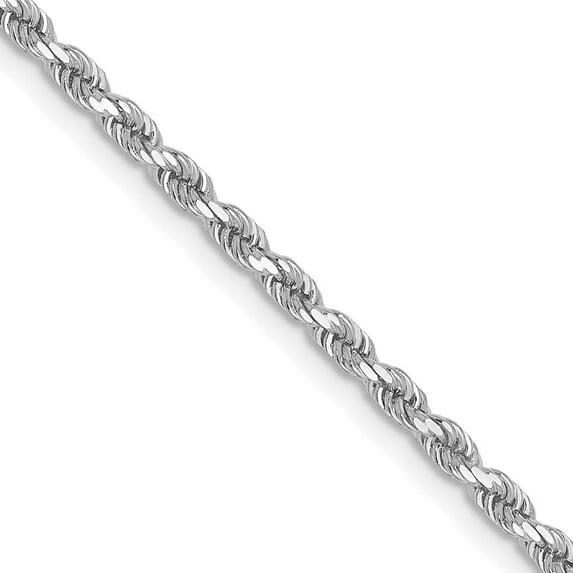 Auriga Fine Jewelry 10K White Gold 2 mm Diamond-cut Rope Chain Necklace ...