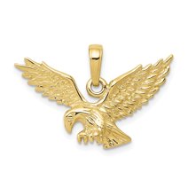 Handcrafted 10kt Yellow Gold American Eagle Charm Pendant - Walmart.com