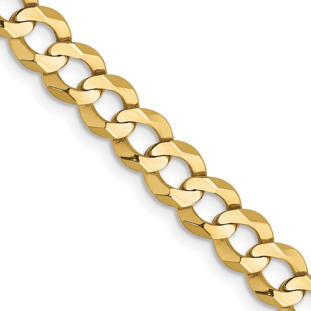 Auriga Fine Jewelry 10K Yellow Gold 5.9 mm Lightweight Flat Cuban Chain ...