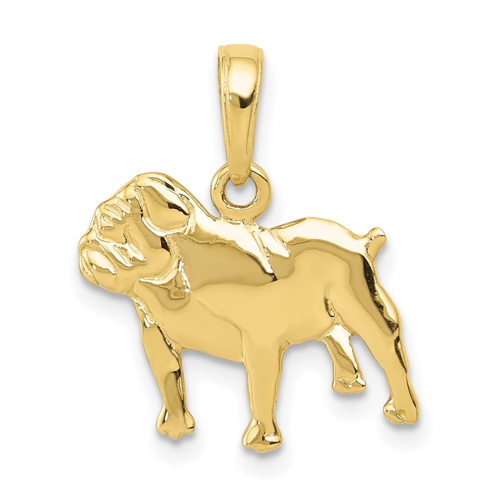 Auriga Fine Jewelry 10K Yellow Gold Bulldog Charm Pendant for Women (L ...
