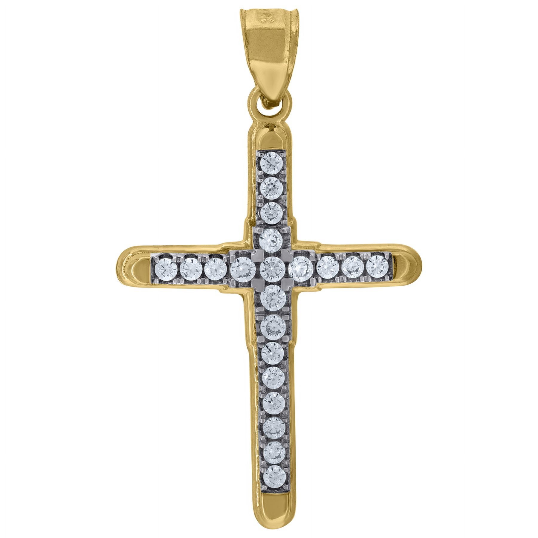 Auriga Fine Jewelry 10K Two-Tone Gold Cubic Zirconia Cross Religious ...