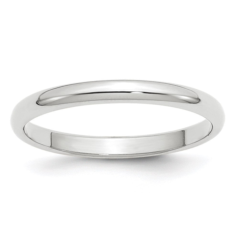 Auriga Fine Jewelry 10K White Gold 2.5mm Half Round Wedding Band for ...