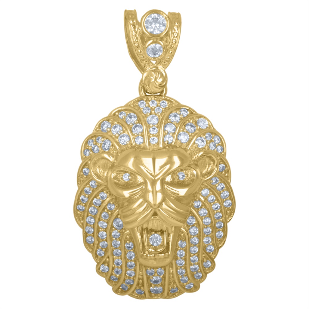 Auriga Fine Jewelry 10K Yellow Gold Cubic Zirconia Zodiac Sign Leo Lion ...