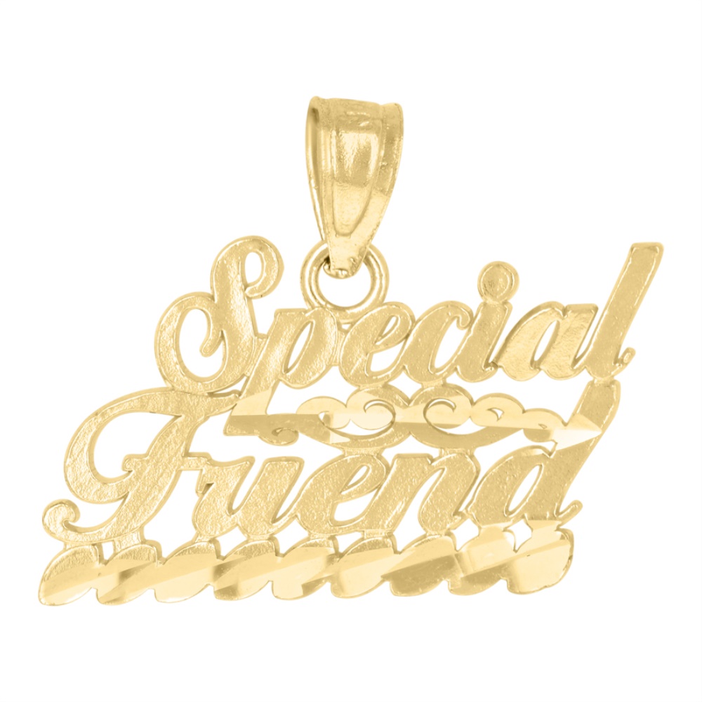 Auriga 10k Yellow Gold Diamond-Cut Special Friend Letter and Words ...