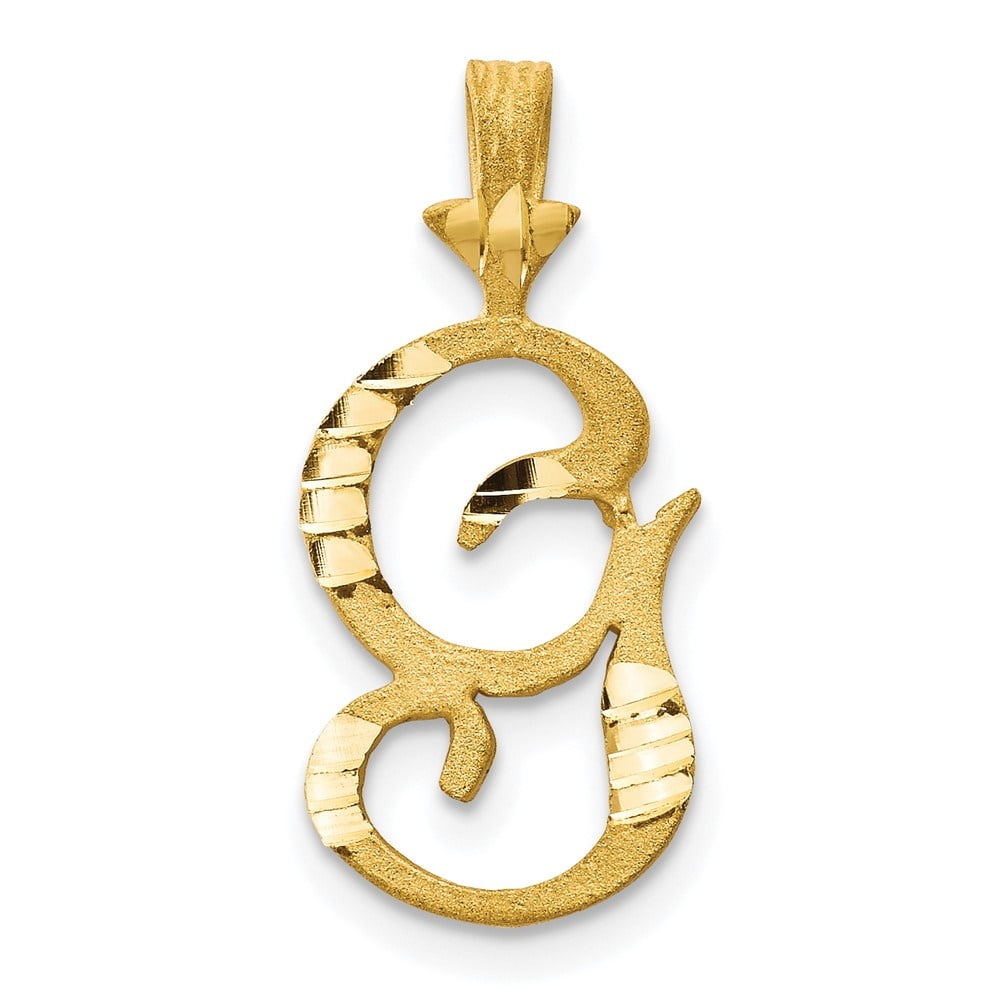 Auriga Fine Jewelry 10K Yellow Gold Grooved Letter G Initial Pendant for Women - Walmart.com