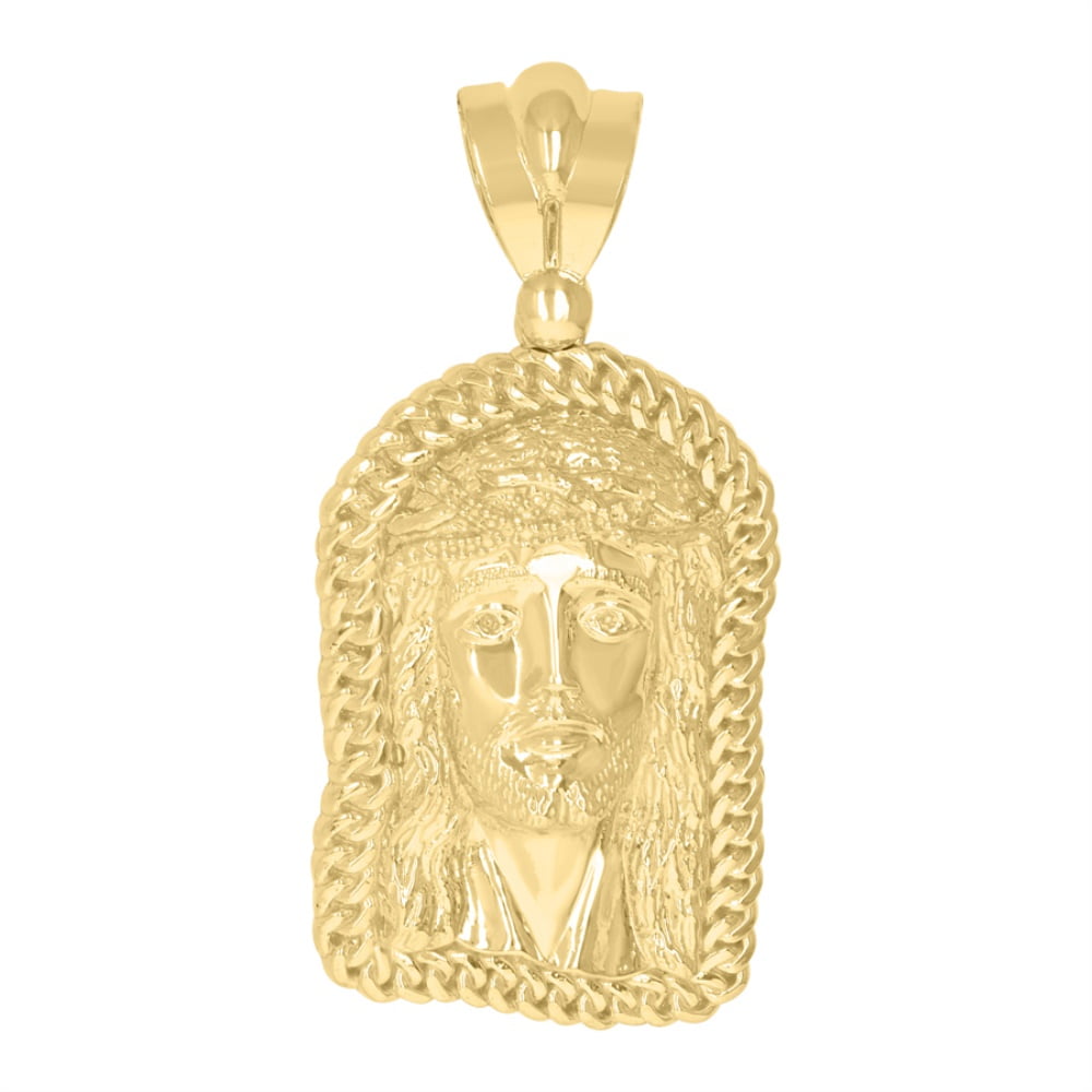 Auriga 10k Yellow Gold Jesus Religious Greek Key Charm Pendant for Men ...