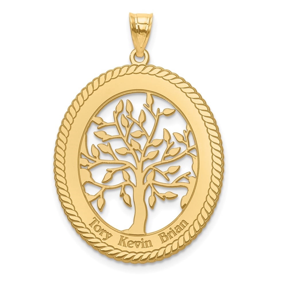 Auriga 10k Yellow Gold Oval Family Tree Pendant for Women (L-32 mm, W ...