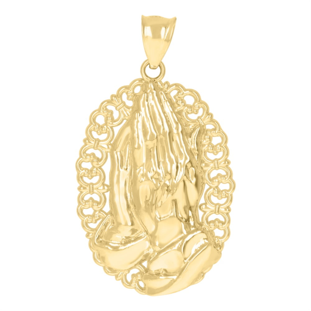 Auriga 10k Yellow Gold Praying Hands Religious Symbol Charm Pendant for ...