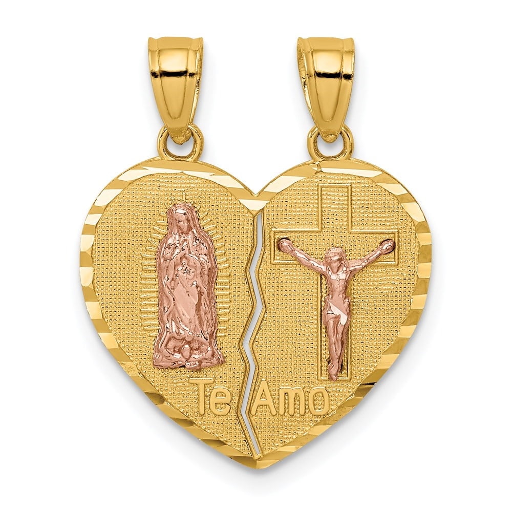 Auriga Fine Jewelry 14K Two-tone Gold Reversible Lady of Guadalupe ...
