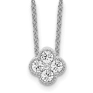 FireStar Halo Diamond Necklace for Women 10K White Gold 1/2 Ct Blue Lab ...