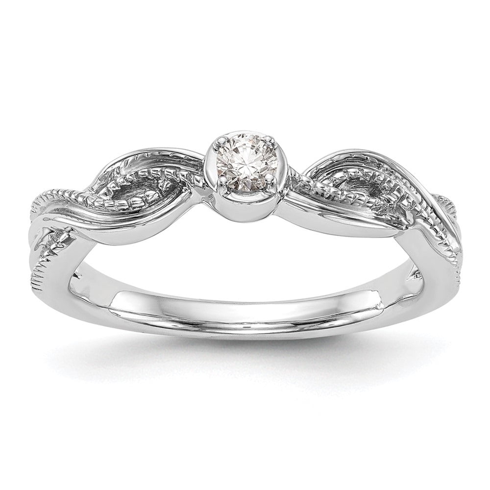 Auriga 14K White Gold Criss-Cross Round Diamond Complete Promise ...